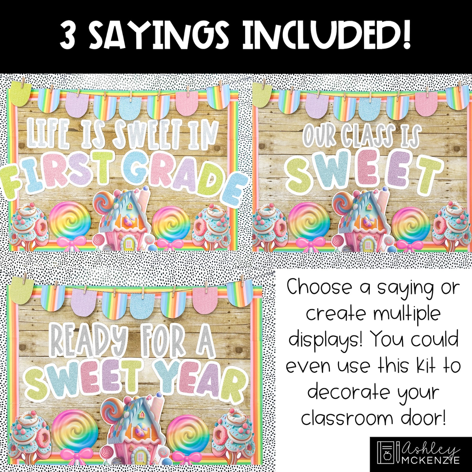 Pastel Sweets Back to School Classroom Decor, Bulletin Board Kit ...