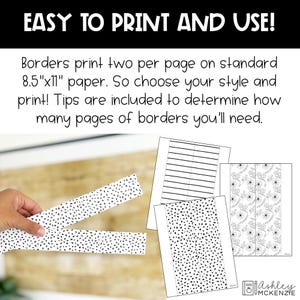 Printable Bulletin Board Borders Black and White Classroom Decor ...