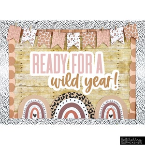 Animal Print Back to School Bulletin Board Kit Boho Neutral - Etsy