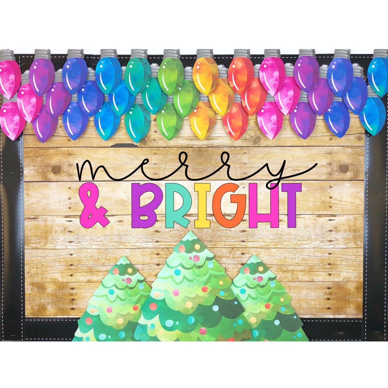Christmas Lights Bulletin Board or Classroom Door Decor Easy - Etsy