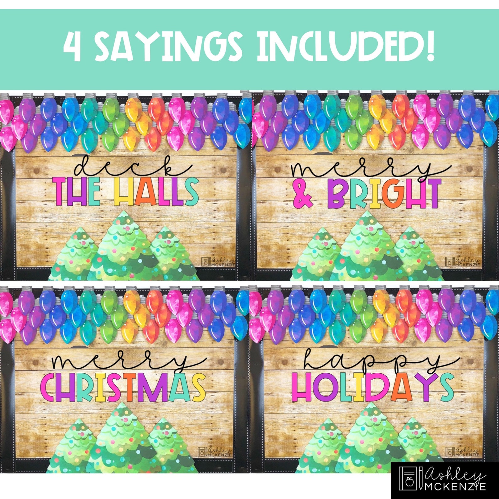 Christmas Lights Bulletin Board or Classroom Door Decor Easy - Etsy