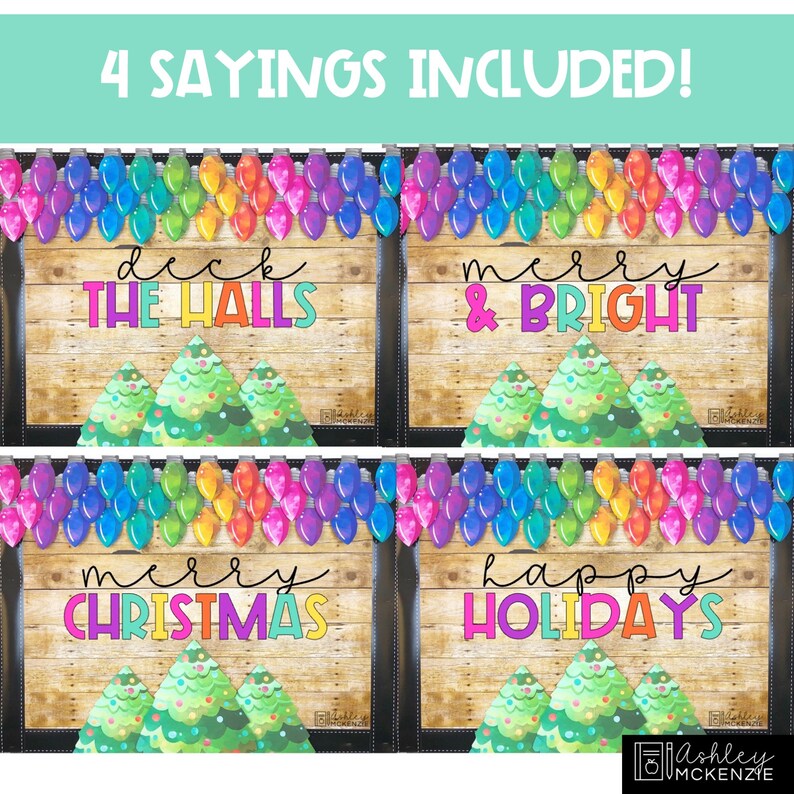 Christmas Lights Bulletin Board or Classroom Door Decor Easy - Etsy
