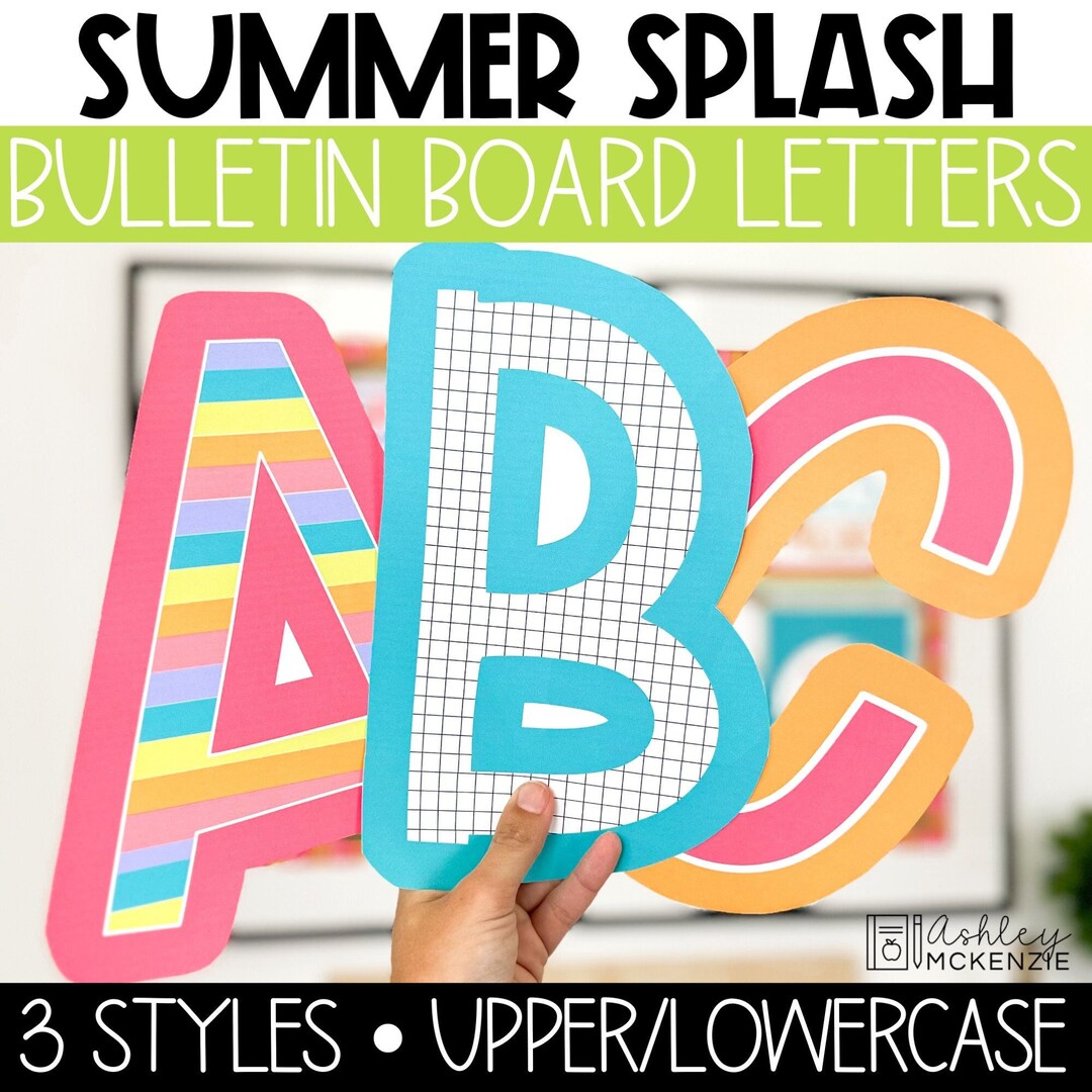 Summer Classroom Decor for End of Year, A-Z Bulletin Board Letters ...