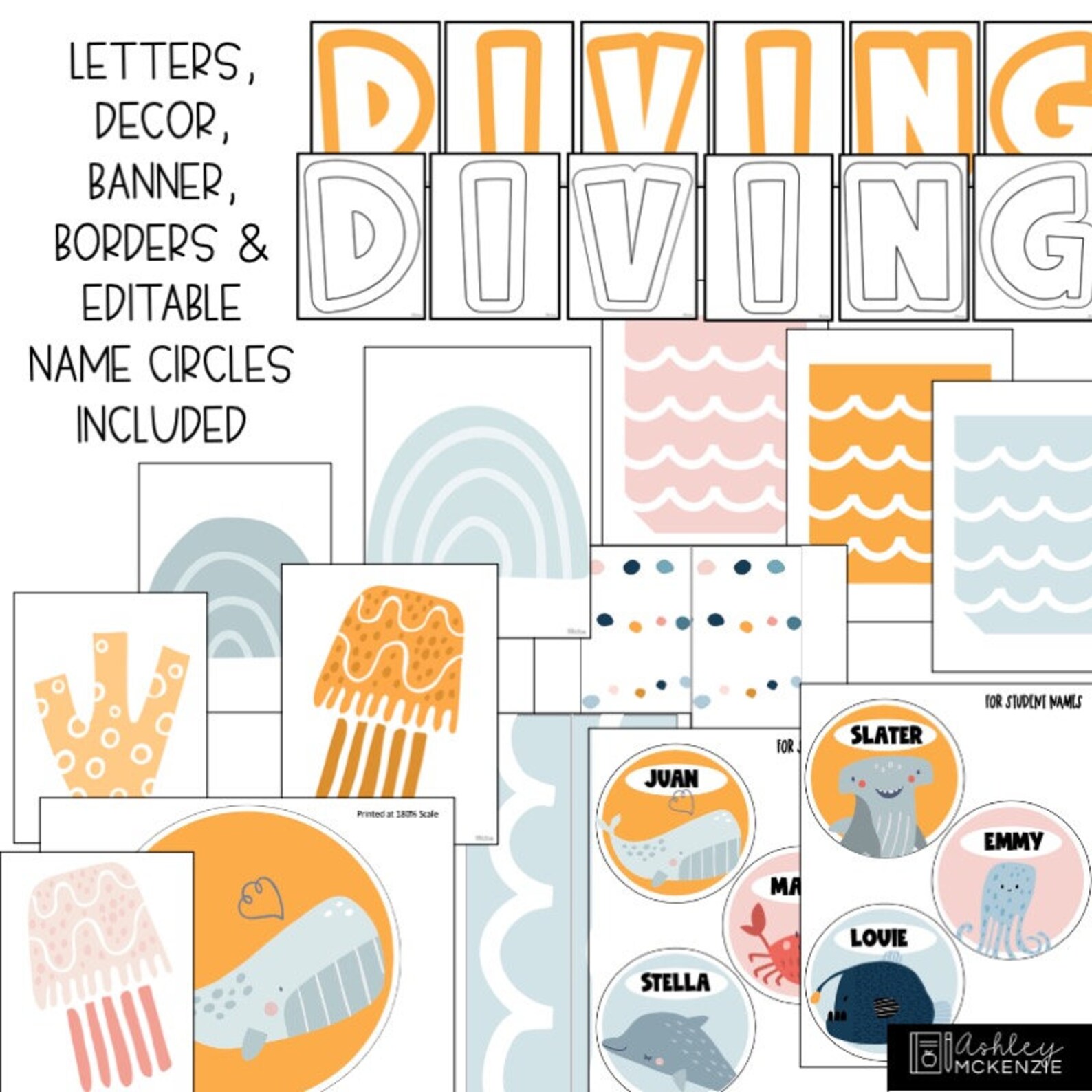 Boho Ocean Back to School and End of Year Bulletin Board Kit - Etsy