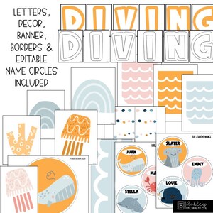 Boho Ocean Back to School and End of Year Bulletin Board Kit, Easy and ...