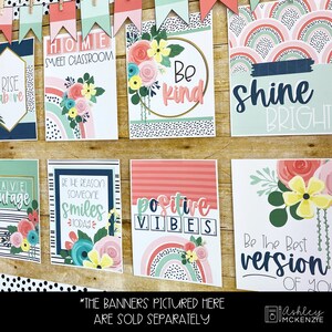 Boho Rainbow Flowers Classroom Decor, Bulletin Board Kit, Classroom ...