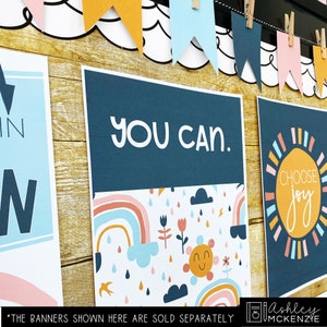 Boho Rainbow Classroom Posters, Easy and Modern Classroom Decorations ...