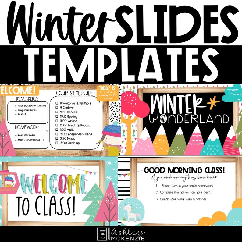 Winter Google Slides and Powerpoint Templates Holiday Decor - Etsy
