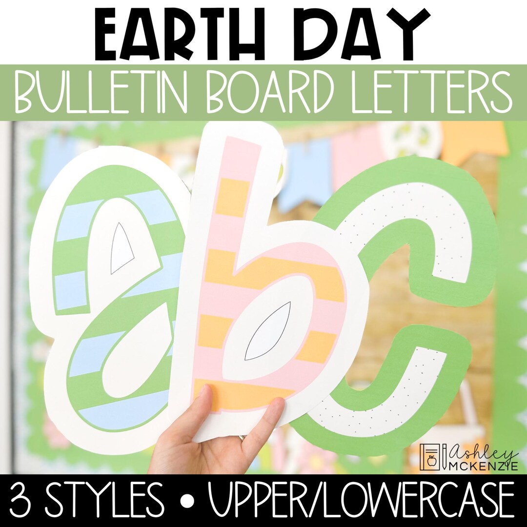 Earth Day Bulletin Board Letters, Punctuation and Numbers, Printable ...