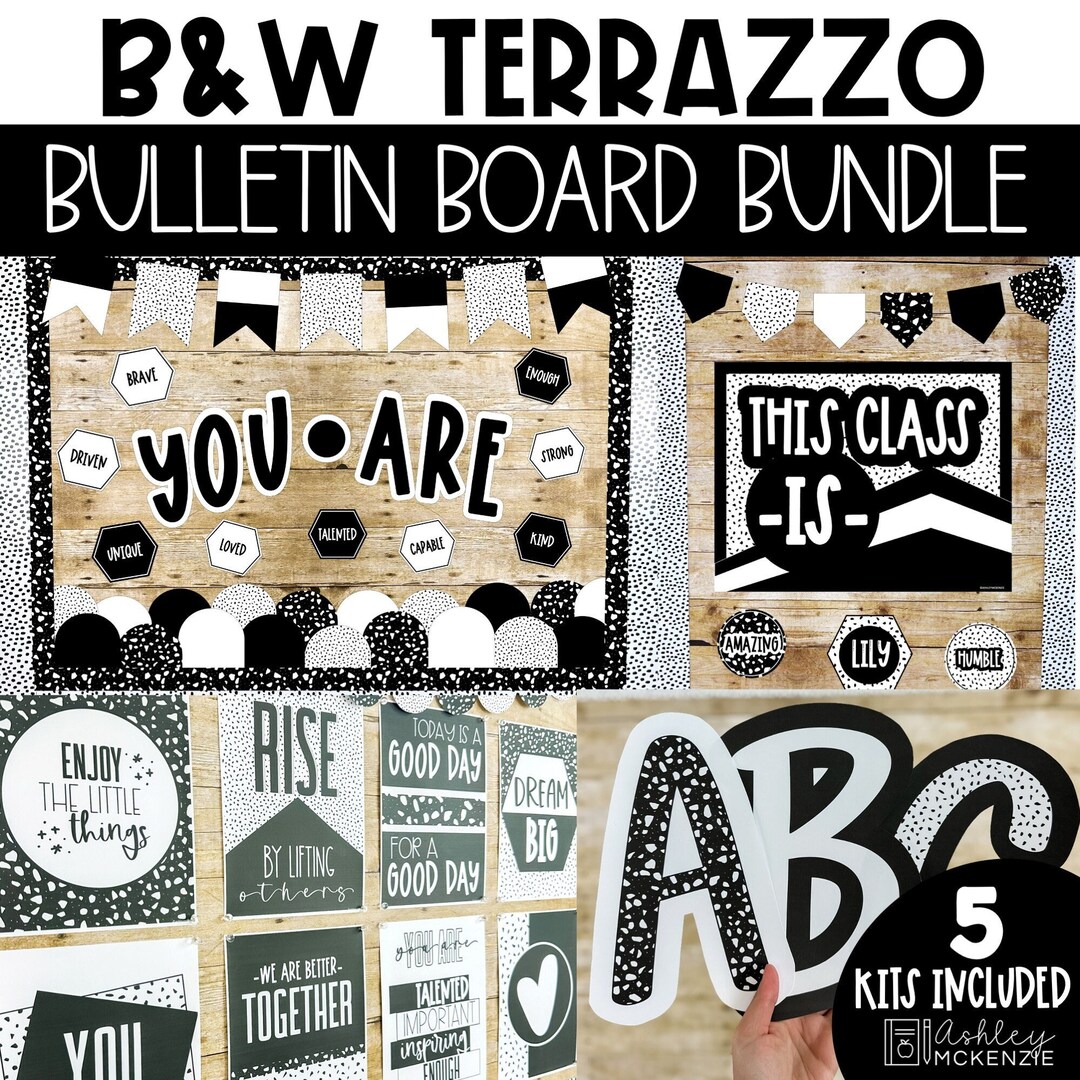 Black and White Classroom Decor Back to School Bulletin Board ...