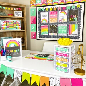 Rainbow Brights Classroom Decor Bundle, Bright Class Theme, Easy and ...