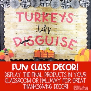 Disguise a Turkey Craft Thanksgiving Bulletin Board November Writing ...