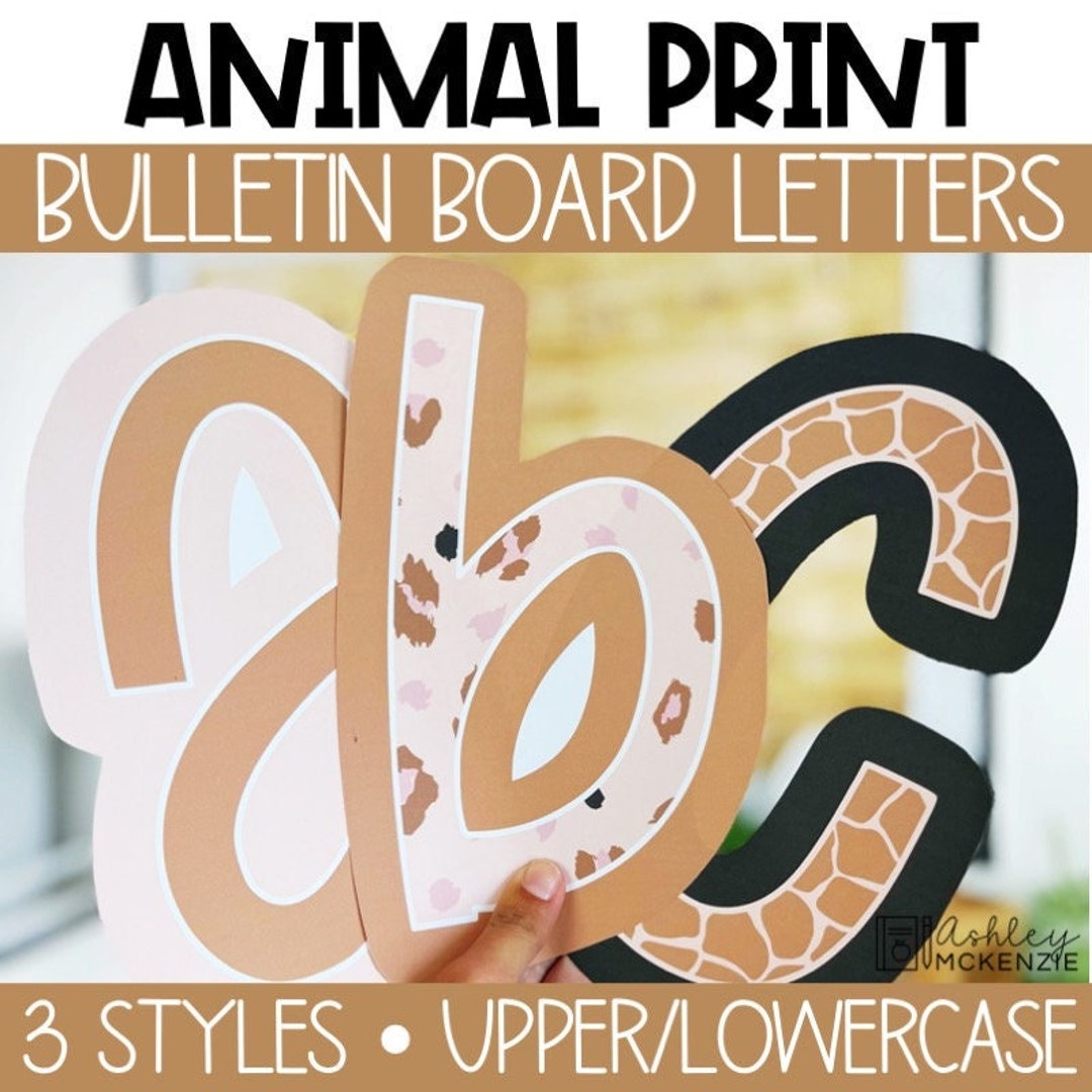 Boho Neutral Animal Print Classroom Decor, A-Z Bulletin Board Letters ...