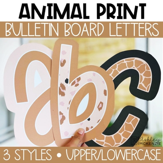 Boho Neutral Animal Print Classroom Decor A-Z Bulletin Board - Etsy