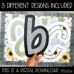 Fall Sunflowers Classroom Decor, A-Z Bulletin Board Letters ...