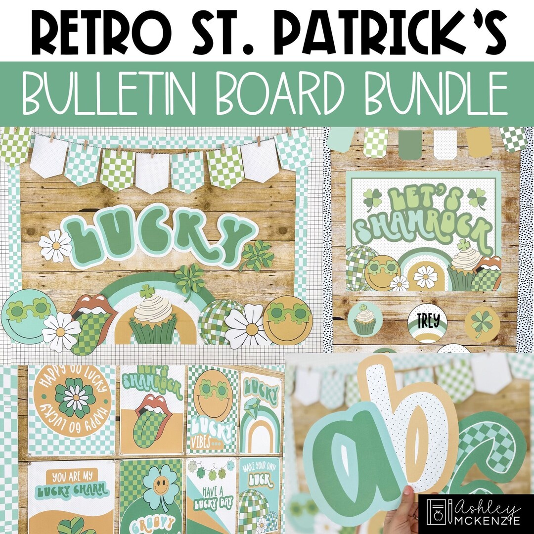 Retro St. Patrick's Day Bulletin Board Ideas, March Bulletin Board Kit ...