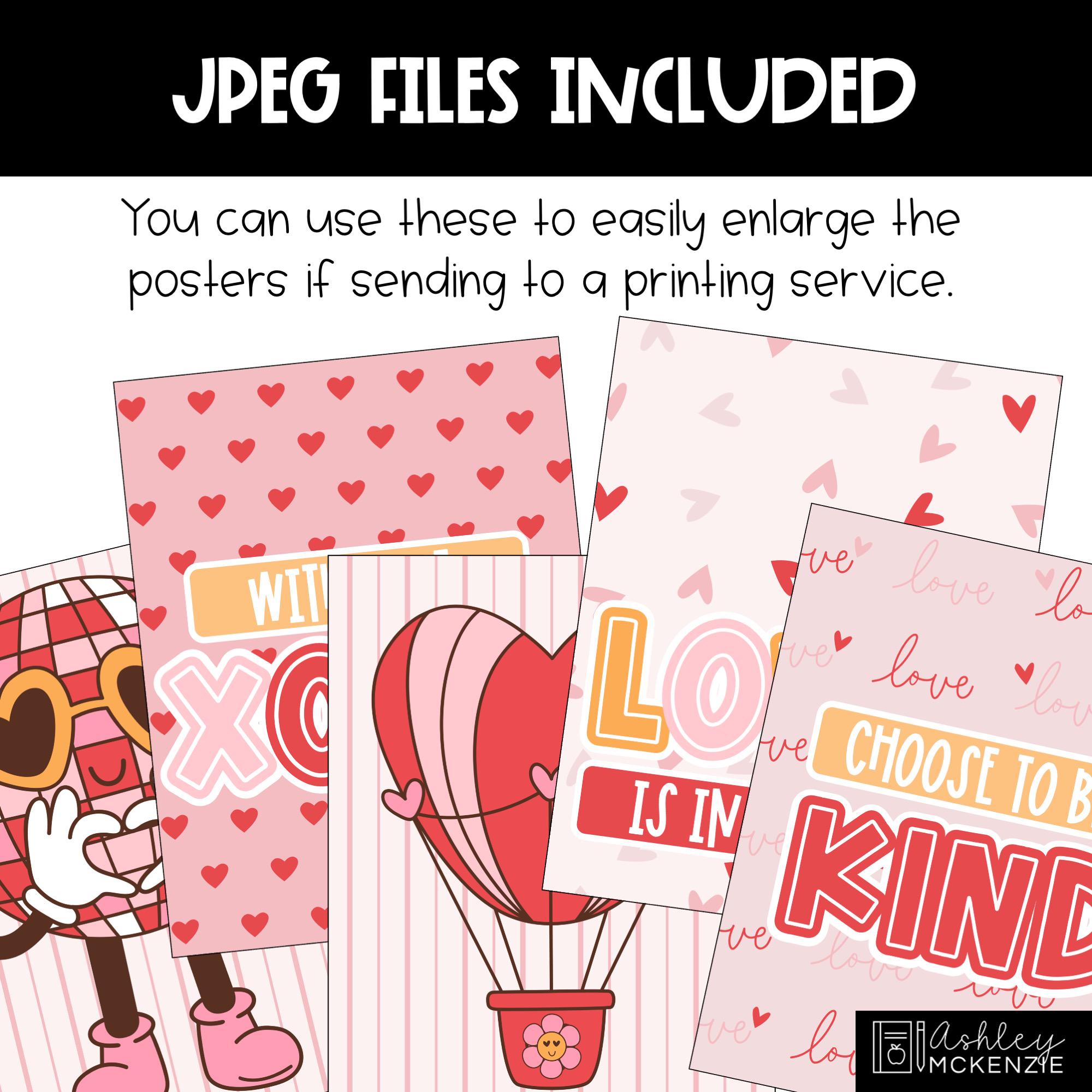 Valentine's Day Posters With Printable Bulletin Board Borders, February ...