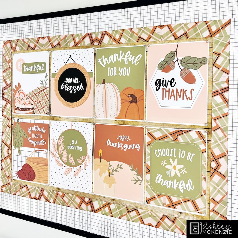 Modern Thanksgiving Classroom Decor Bulletin Board Kit - Etsy