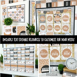 Boho Neutral Animal Print Classroom Decor Bundle, Easy and Modern ...