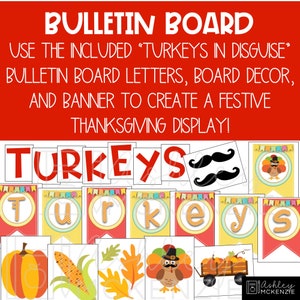 Disguise a Turkey Craft Thanksgiving Bulletin Board November Writing ...
