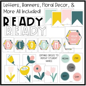 Vintage Floral Blooms Back to School Bulletin Board or Classroom Door ...