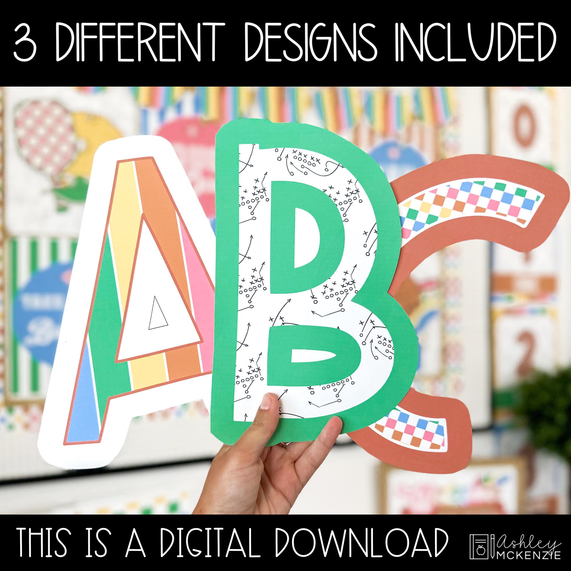 Sports Bulletin Board Letters, Punctuation, and Numbers, Varsity Vibes ...