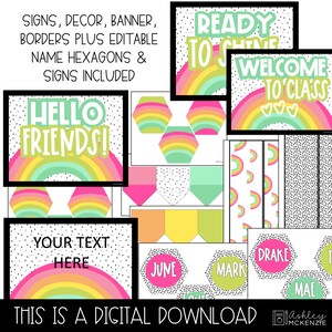 Rainbow Brights Classroom Door Decor Kit, Back to School, Easy and ...