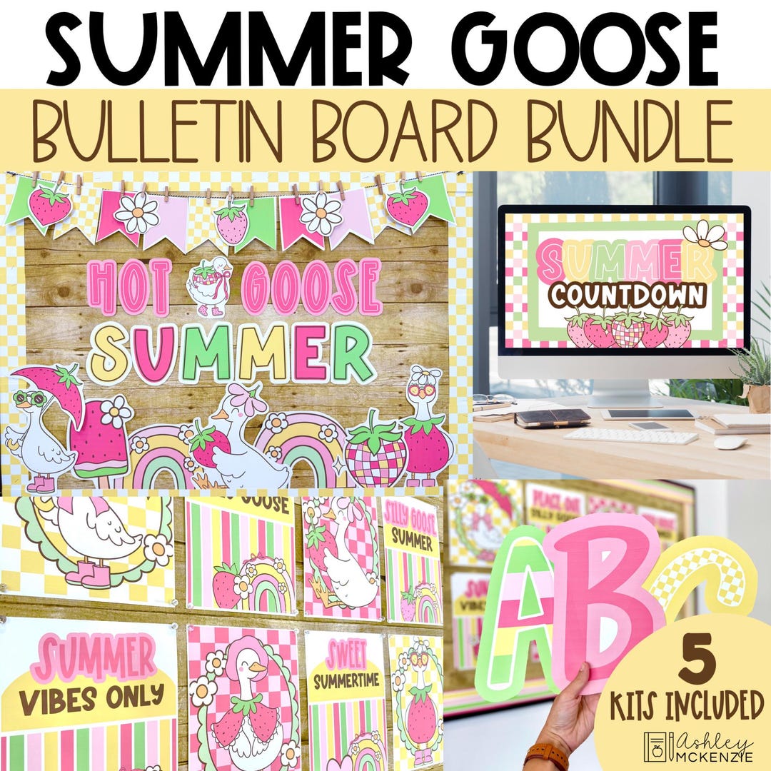 Summer Bulletin Board Bundle May Daily Slides End of Year Posters Silly ...
