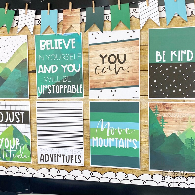 Scandi Mountains Classroom Posters Easy and Modern Classroom - Etsy