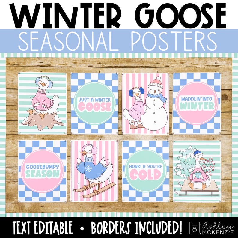 January Bulletin Board Winter Goose Posters Bulletin Board Borders Text ...