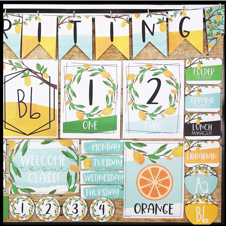 Lemon Classroom Decor Bundle Easy and Modern Classroom - Etsy