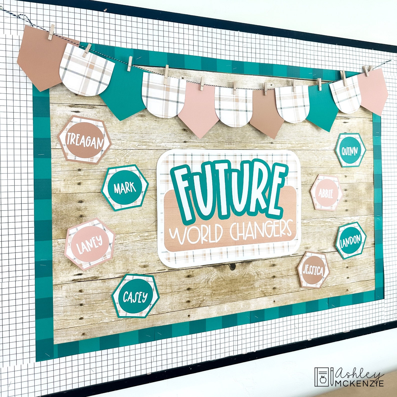 Modern Plaid Themed Classroom Decor Bundle, Editable Classroom Decor ...