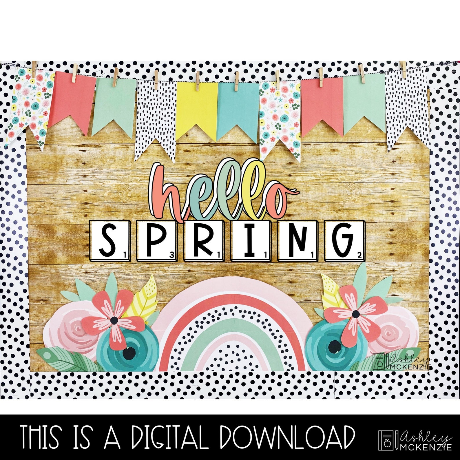 Boho Rainbow Spring Bulletin Board or Classroom Door Decor - Etsy