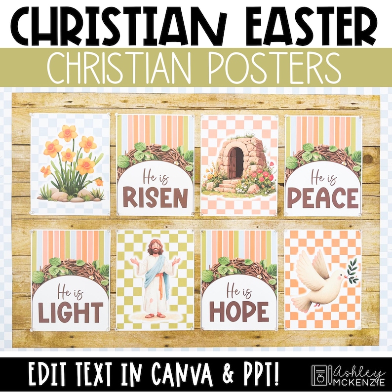 Christian Easter Posters Spring Sunday School Bulletin Board Church ...