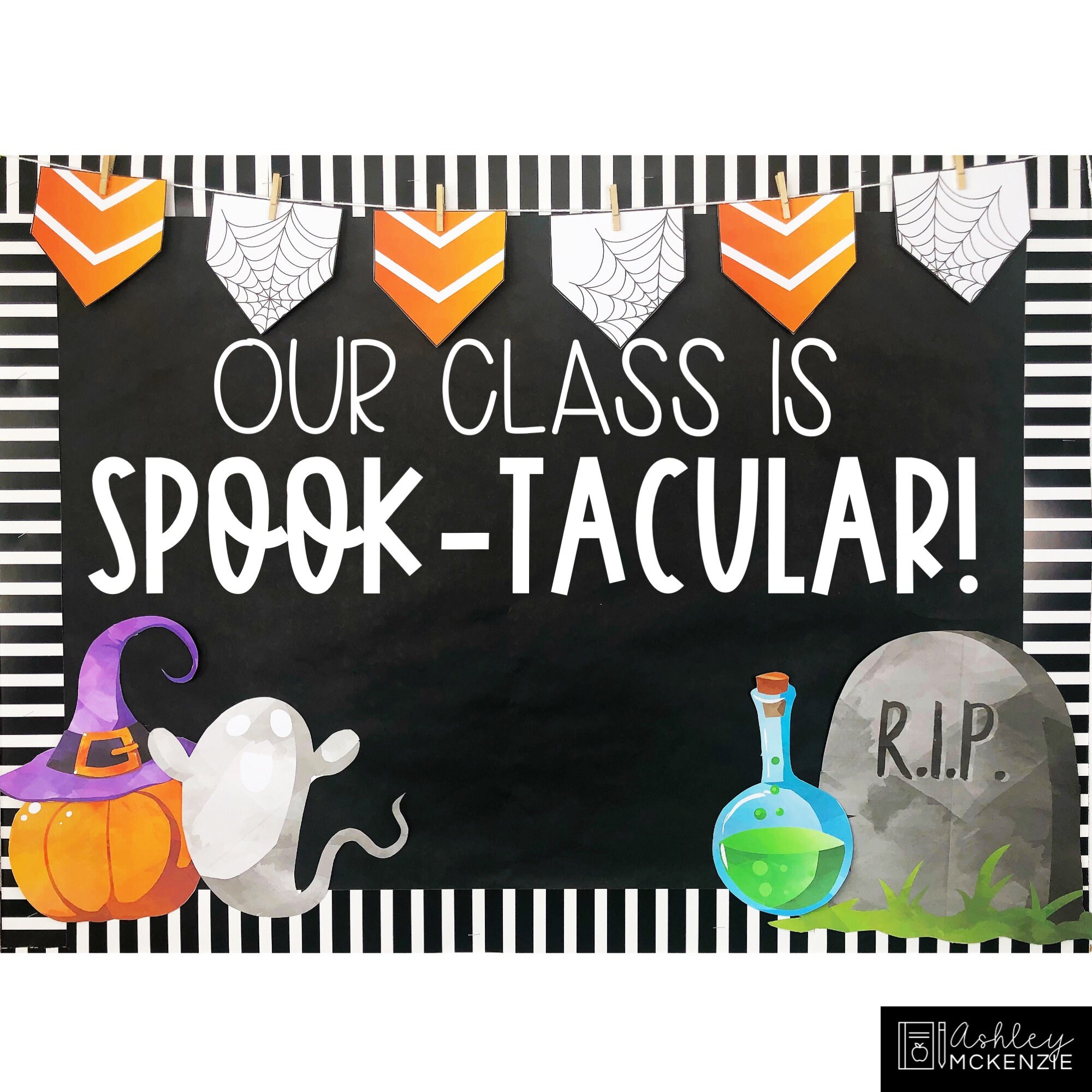 Halloween Bulletin Board or Classroom Door Decor, Spooky Halloween ...