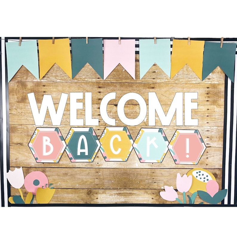 Vintage Floral Blooms Back to School Bulletin Board or Classroom Door ...