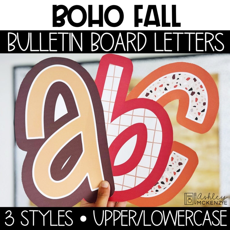 Boho Fall Classroom Decor A-Z Bulletin Board Letters - Etsy