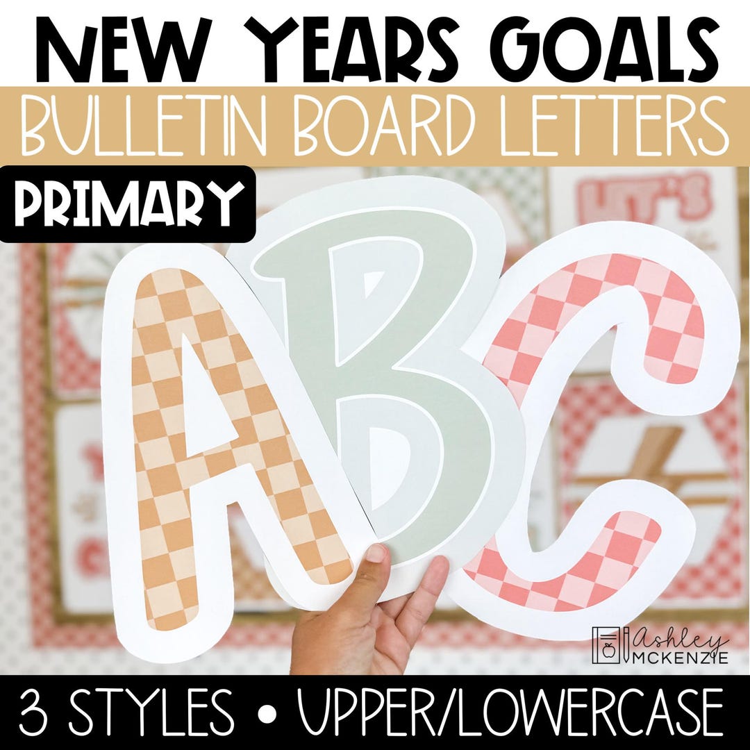 New Year Bulletin Board Letters, Primary Font, Printable January ...