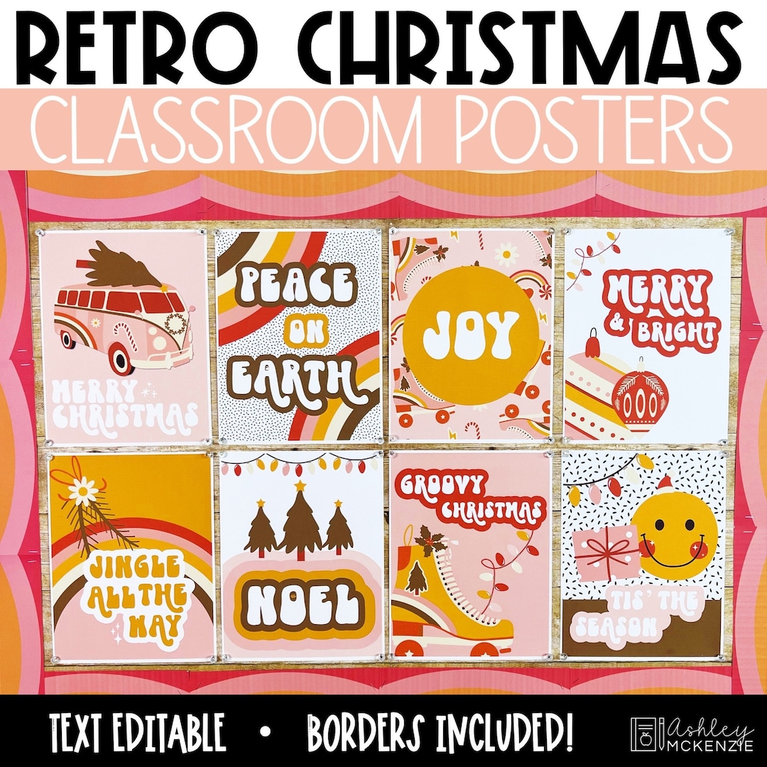 Christmas Retro Theme Classroom Posters, Easy Holiday Classroom ...