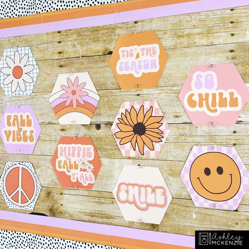 Retro Fall Classroom Posters, Easy Autumn Classroom Decorations, Text ...