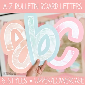 Marbled Pastel Back to School Classroom Decor, Bulletin Board Kit ...