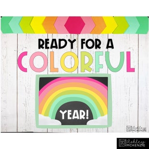 Bright Rainbow Classroom Decor, Bulletin Board Kit, Classroom Posters ...