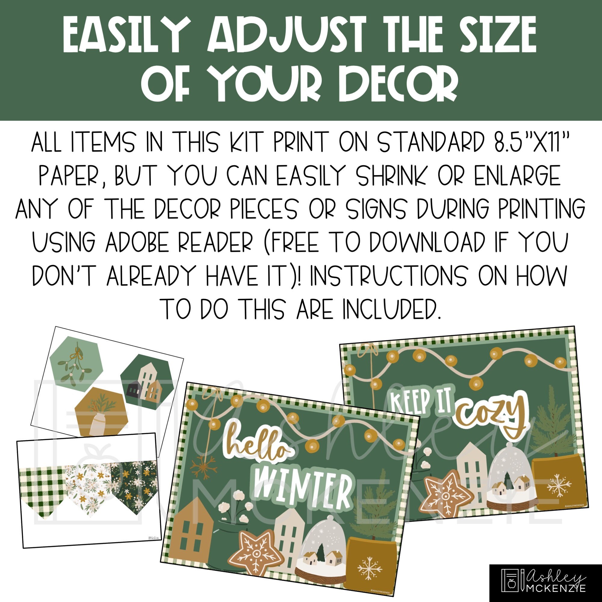 Modern Winter Door Decorating Kit, Holiday Season Decorations, Easy ...