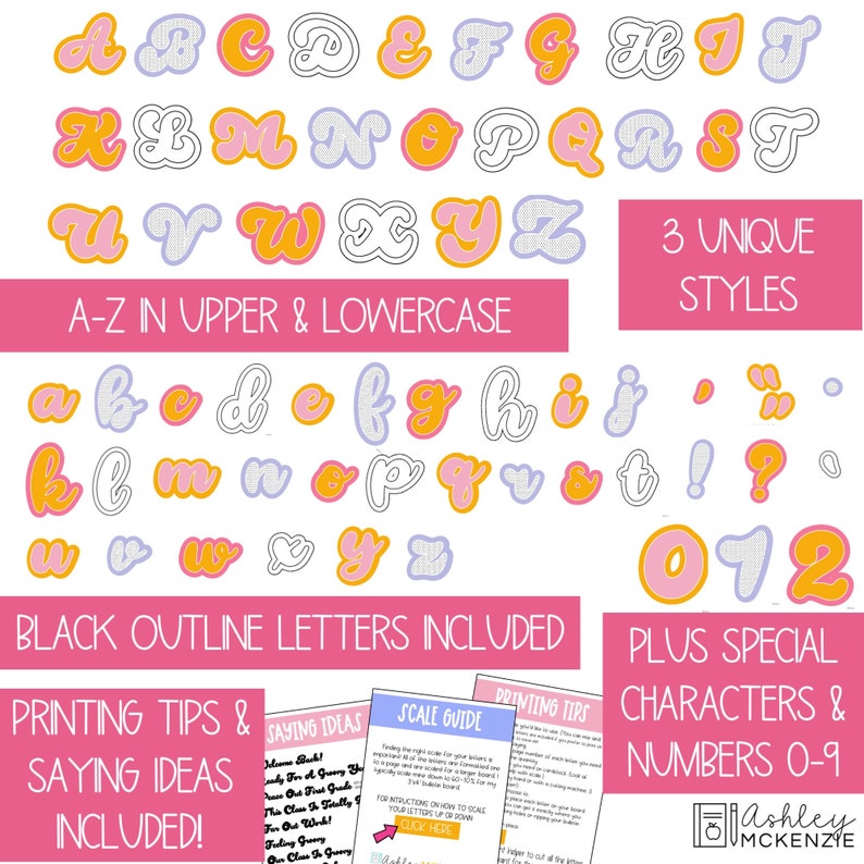 Retro Classroom Decor A-Z Bulletin Board Letters - Etsy