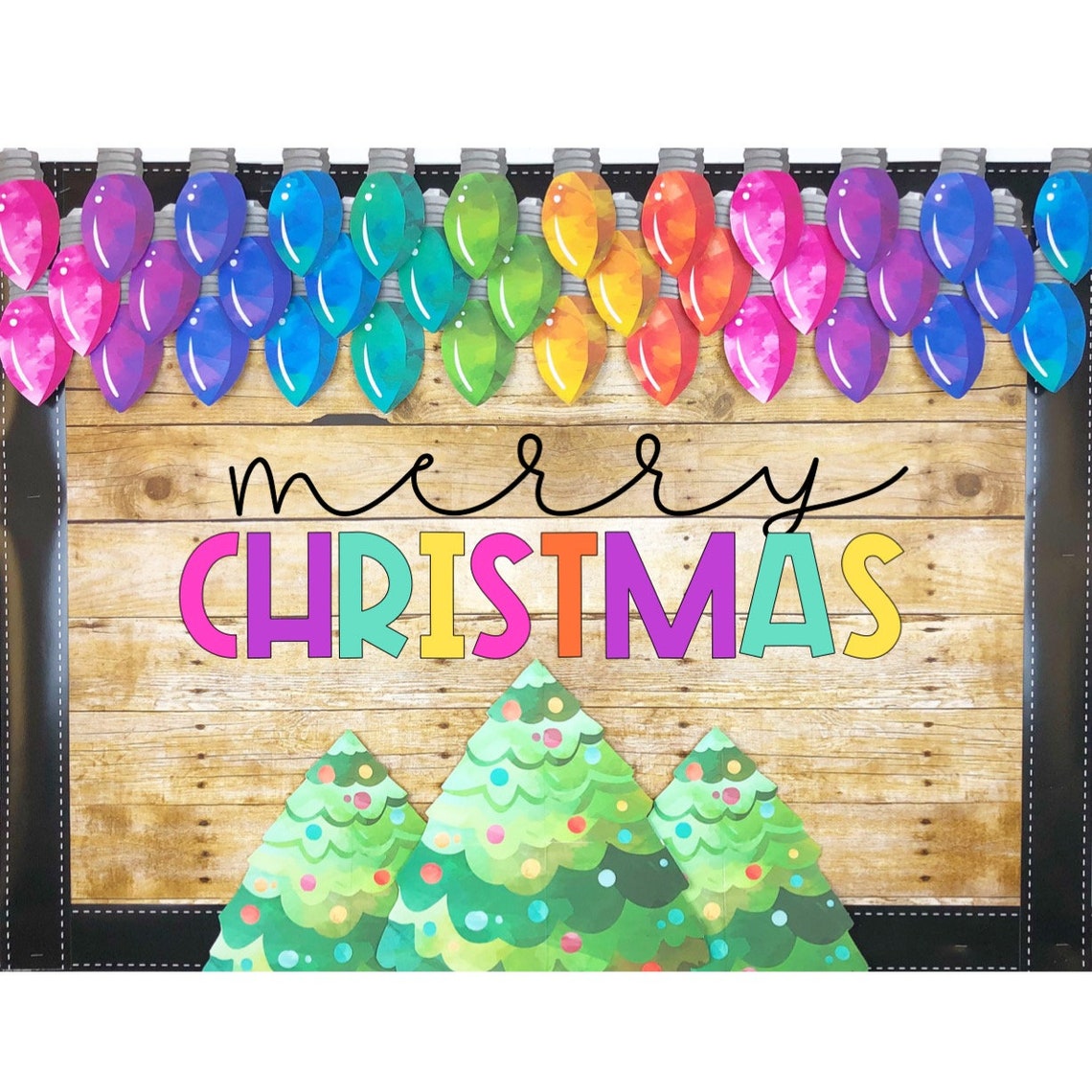 Christmas Lights Bulletin Board or Classroom Door Decor Easy - Etsy