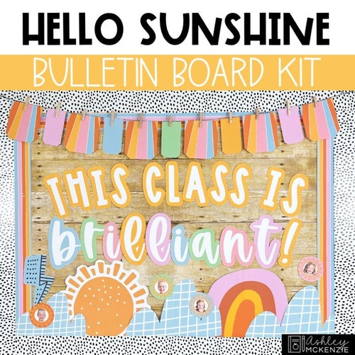 Boho Rainbow Back to School Bulletin Board Kit Easy and - Etsy