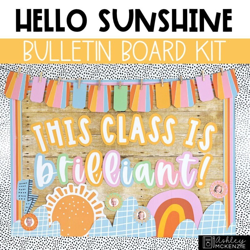 Hello Sunshine Back to School Bulletin Board Kit Easy and - Etsy UK