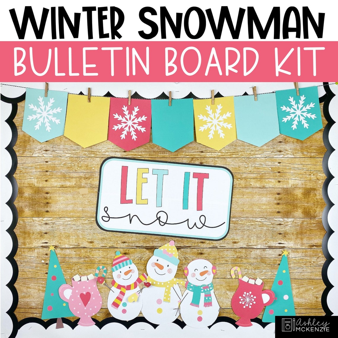 Winter Snowman Bulletin Board Kit Easy Seasonal Classroom - Etsy