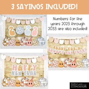 Retro New Year Bulletin Board Kit, Holiday Season Theme, Easy Seasonal ...