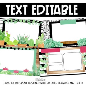 Watercolor Succulent Google Slides and Powerpoint Templates, Digital ...